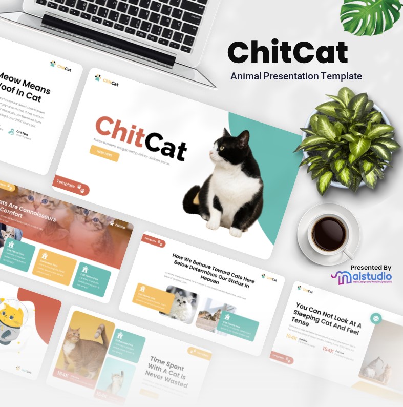 ChitCat - Cat Animal Keynote Template, Presentation Templates ...