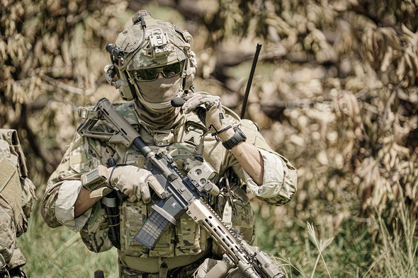 United States Army ranger. Elite fighter of special forces ready for ...