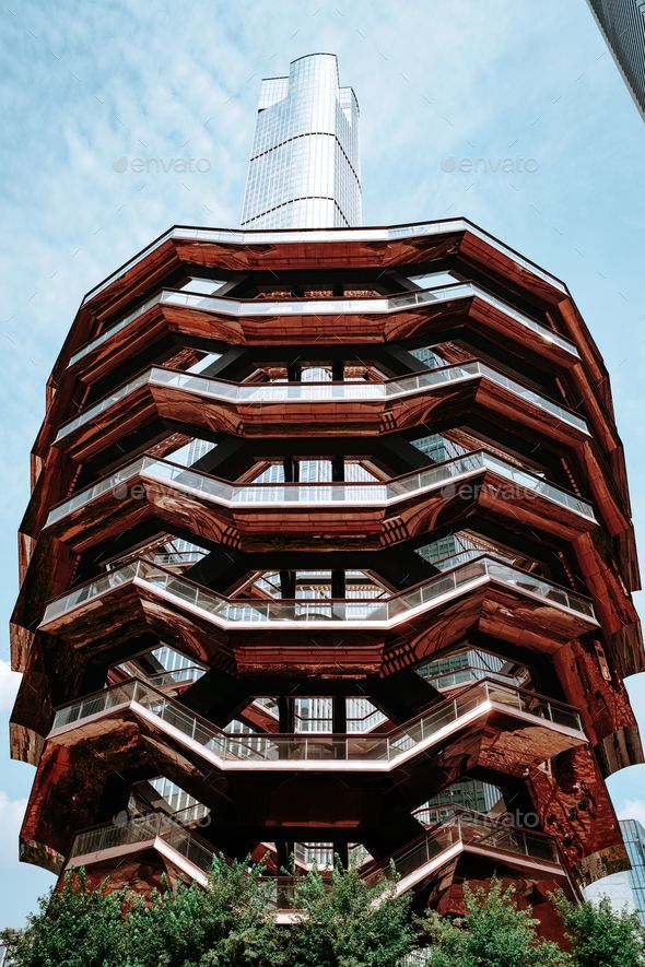 Vessel building at the Hudson Yards Staircase, Manhattan, USA. Stock ...