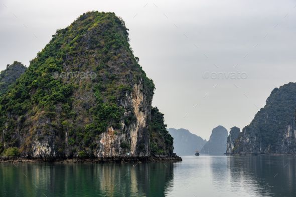 Stunning view of Halong Bay in Vietnam, Southeast Asia with mountains ...