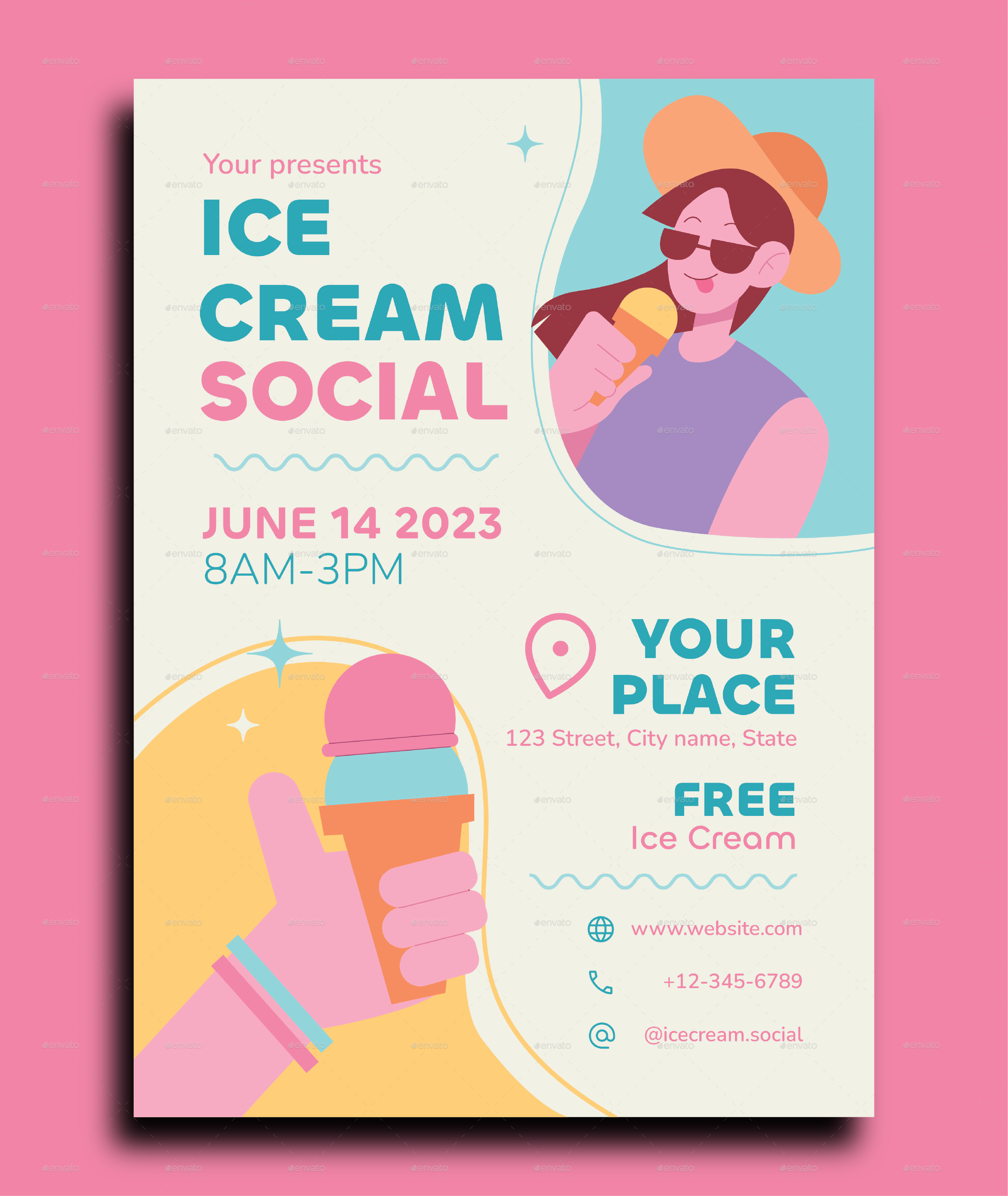 Ice Cream Social Flyer, Print Templates | GraphicRiver