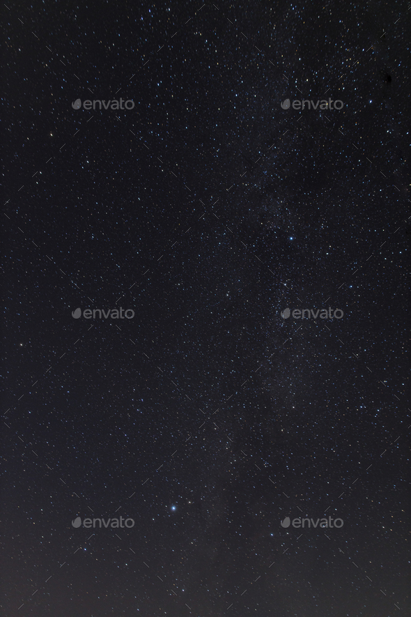 Amazing night sky with stars in countryside. Beautiful starry sky ...