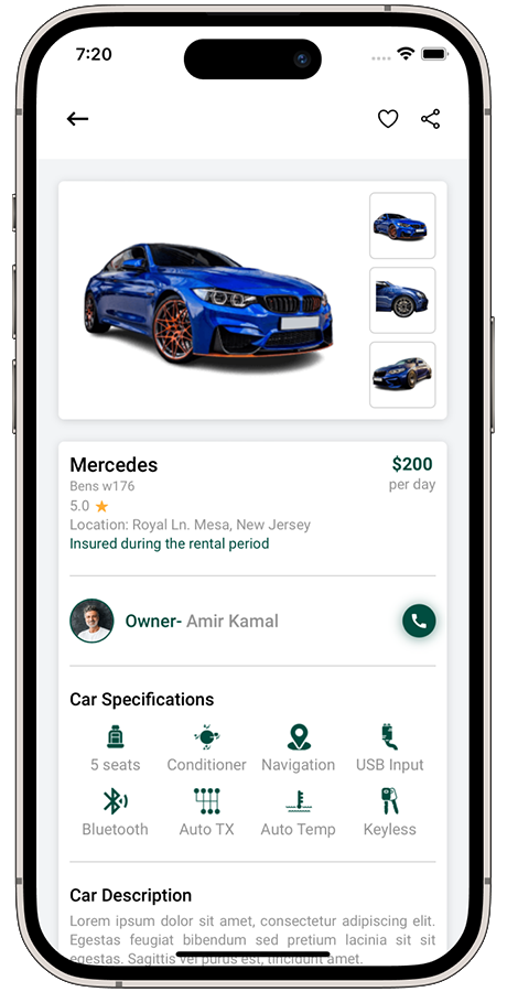Car Rental App Template in Ionic | CarRental by RenderCodeTechnology