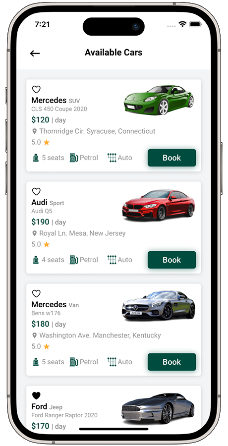 Car Rental App Template in Ionic | CarRental by RenderCodeTechnology