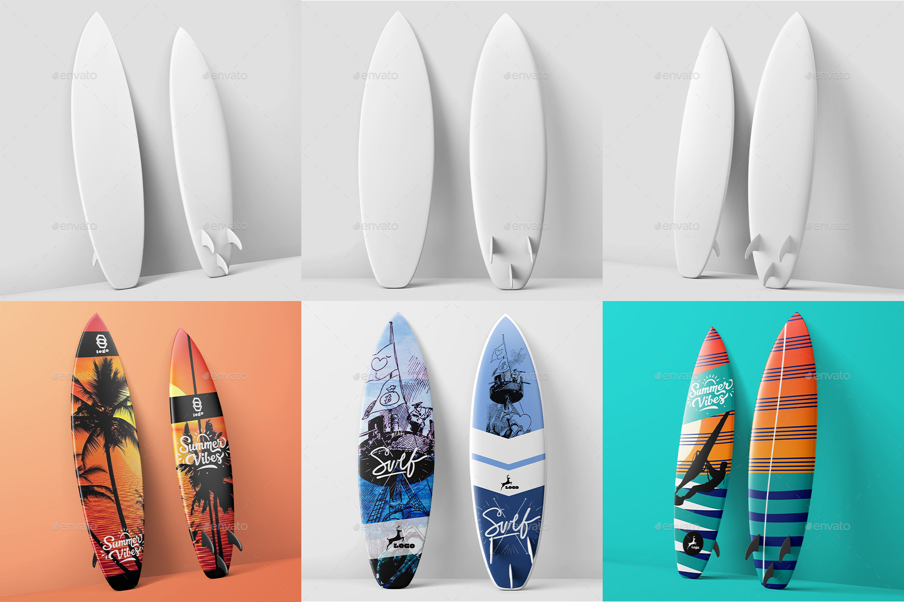 Surfboard PSD Mockup Set, Graphics | GraphicRiver