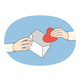 Hand Take Heart Symbol From Envelope, Vectors | GraphicRiver