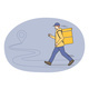Smiling Delivery Guy with Order Rush to Client, Vectors | GraphicRiver