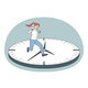 Young Woman Running on Clock Surface, Vectors | GraphicRiver