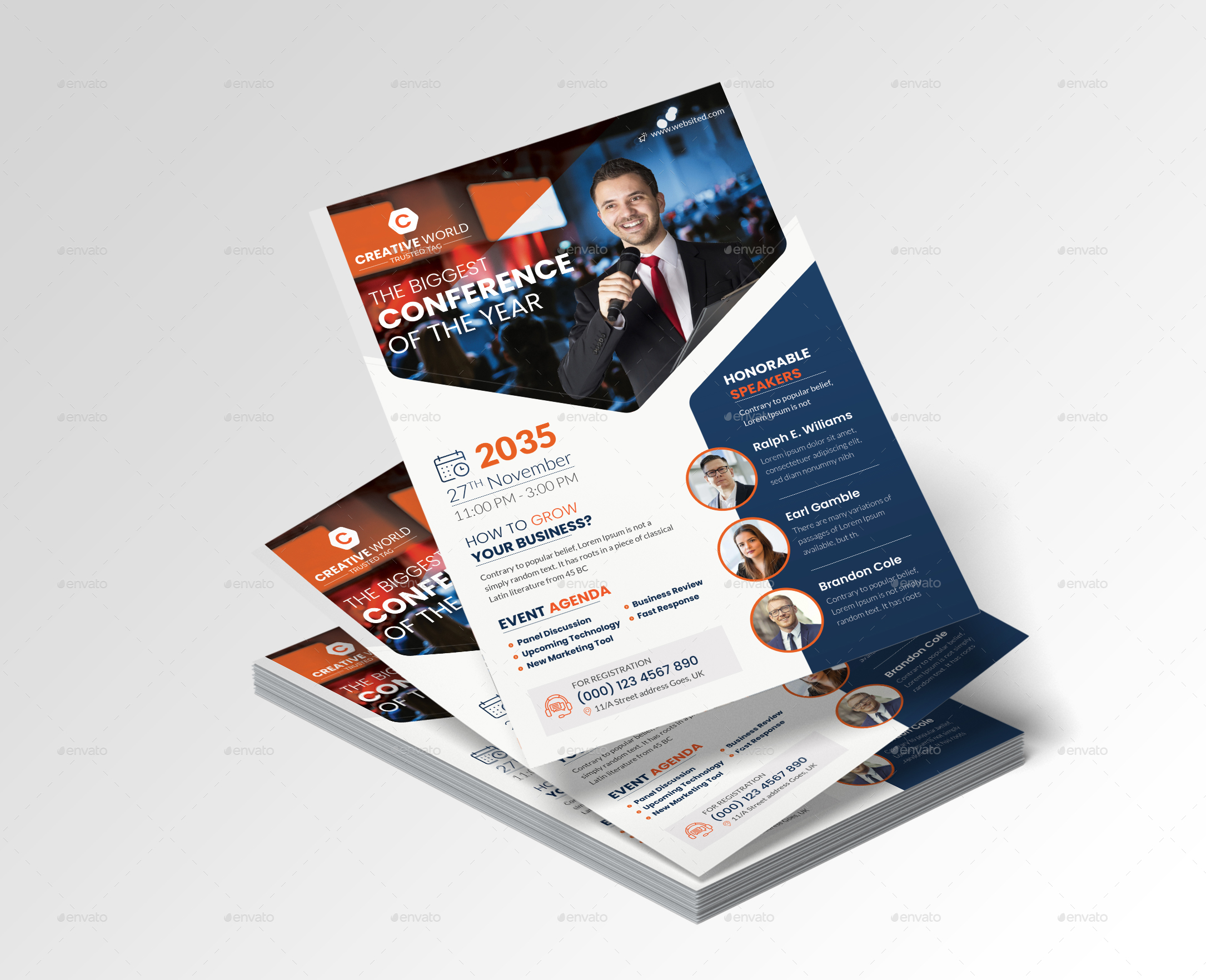 Conference Flyer Template, Print Templates | GraphicRiver