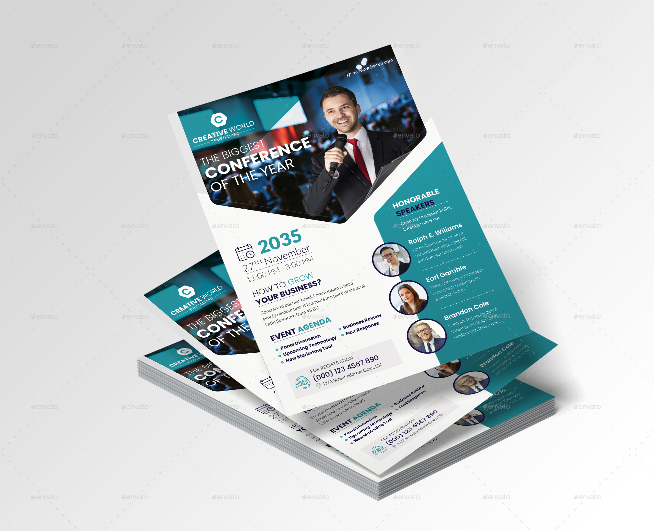 Conference Flyer Template, Print Templates | GraphicRiver