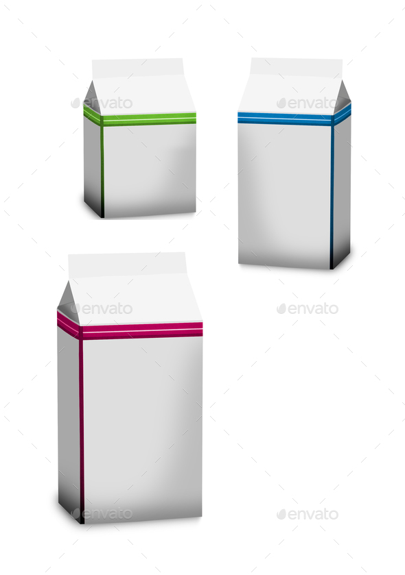 Three Milk Carton Packages Stock Photo by ozaiachin | PhotoDune