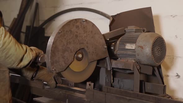 Industrial Machinery Cuts Metal Indoor, Stock Footage | VideoHive