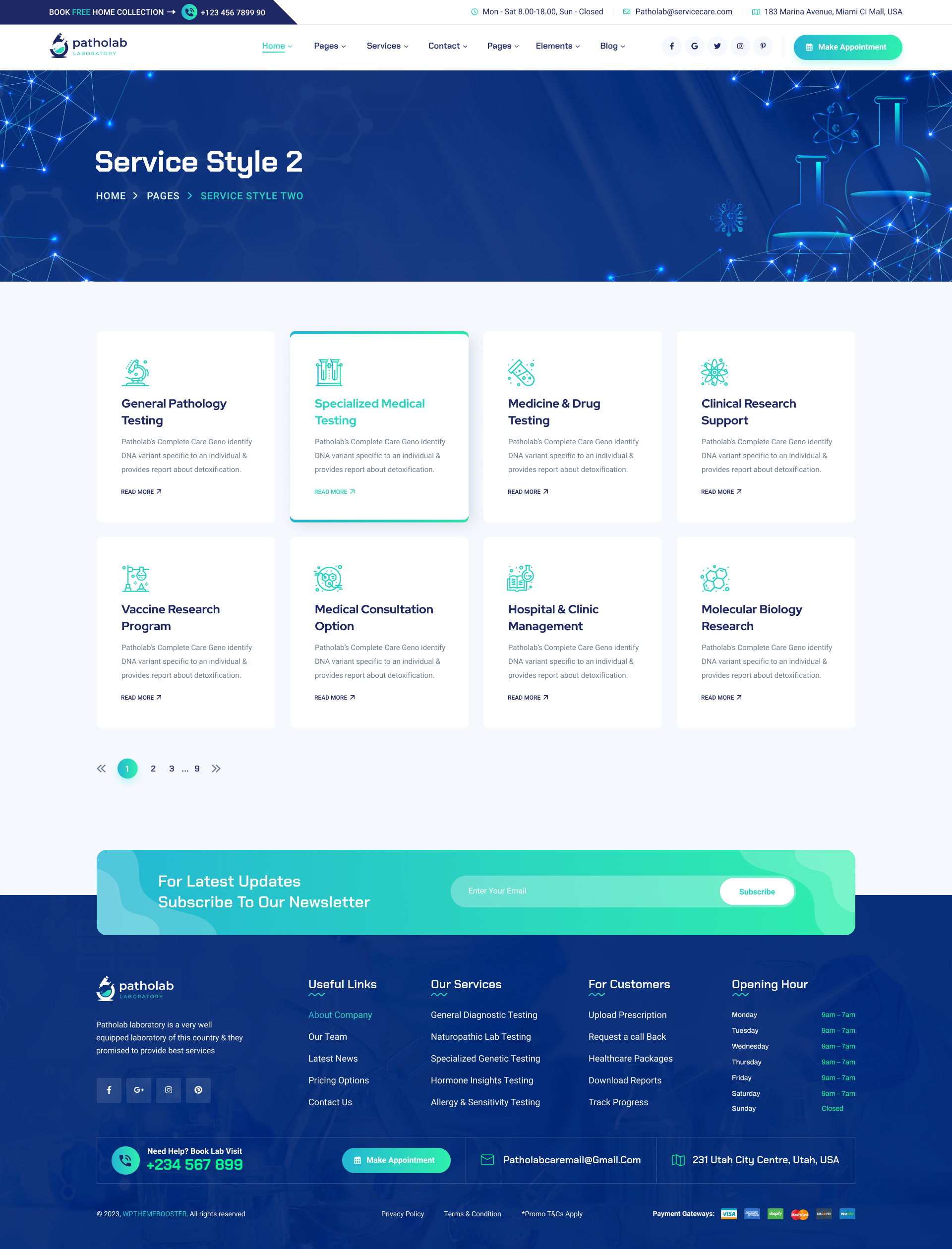 Patholab - Laboratory & Science Research Figma Template by wpthemebooster