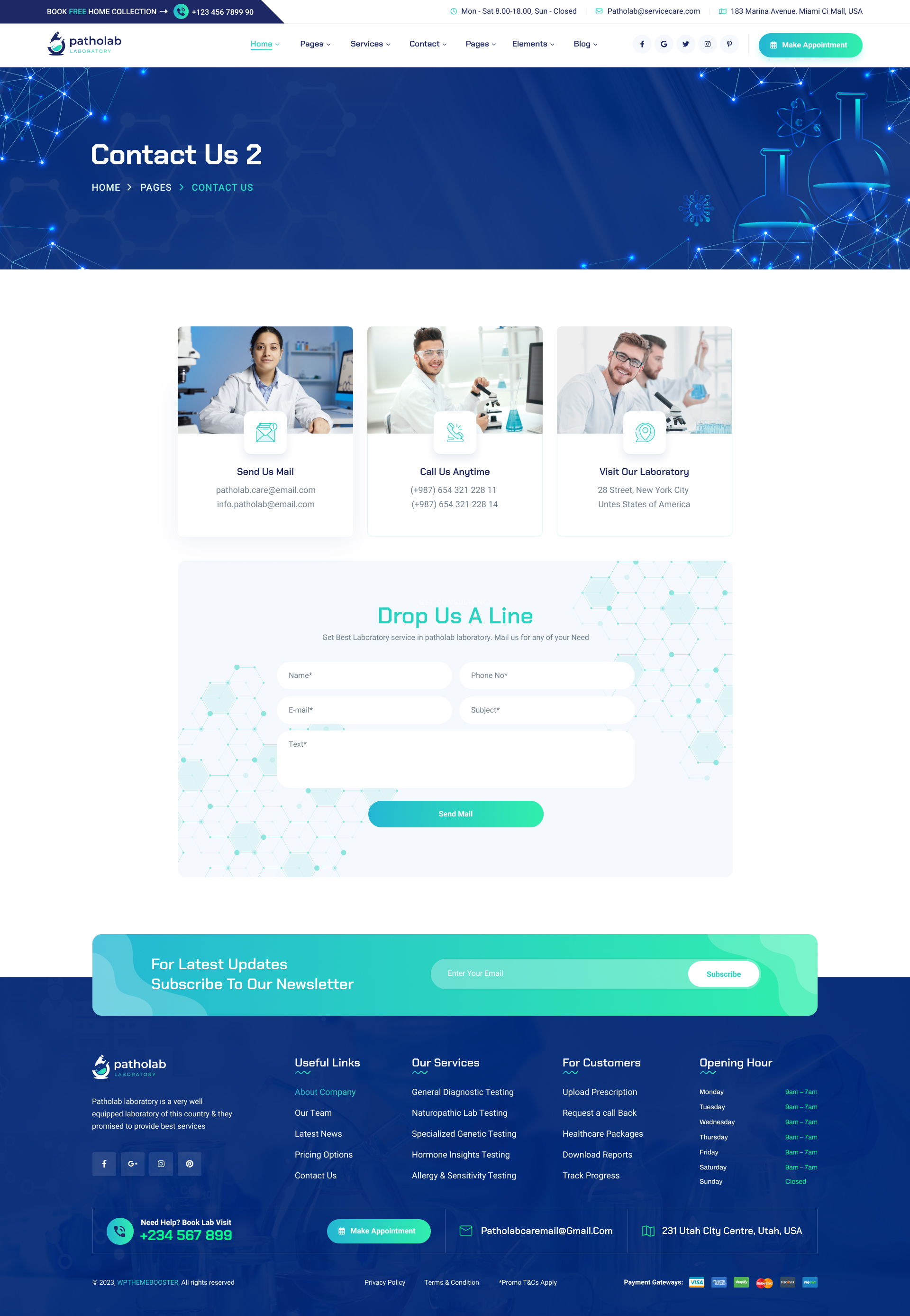 Patholab - Laboratory & Science Research Figma Template by wpthemebooster