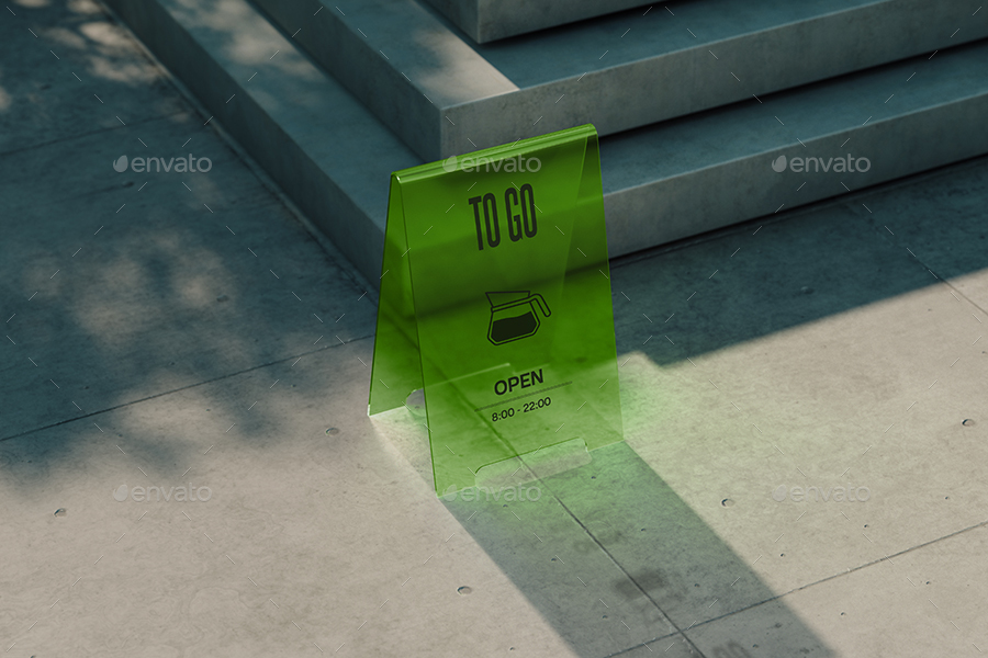 Standing sign mock up, Graphics | GraphicRiver