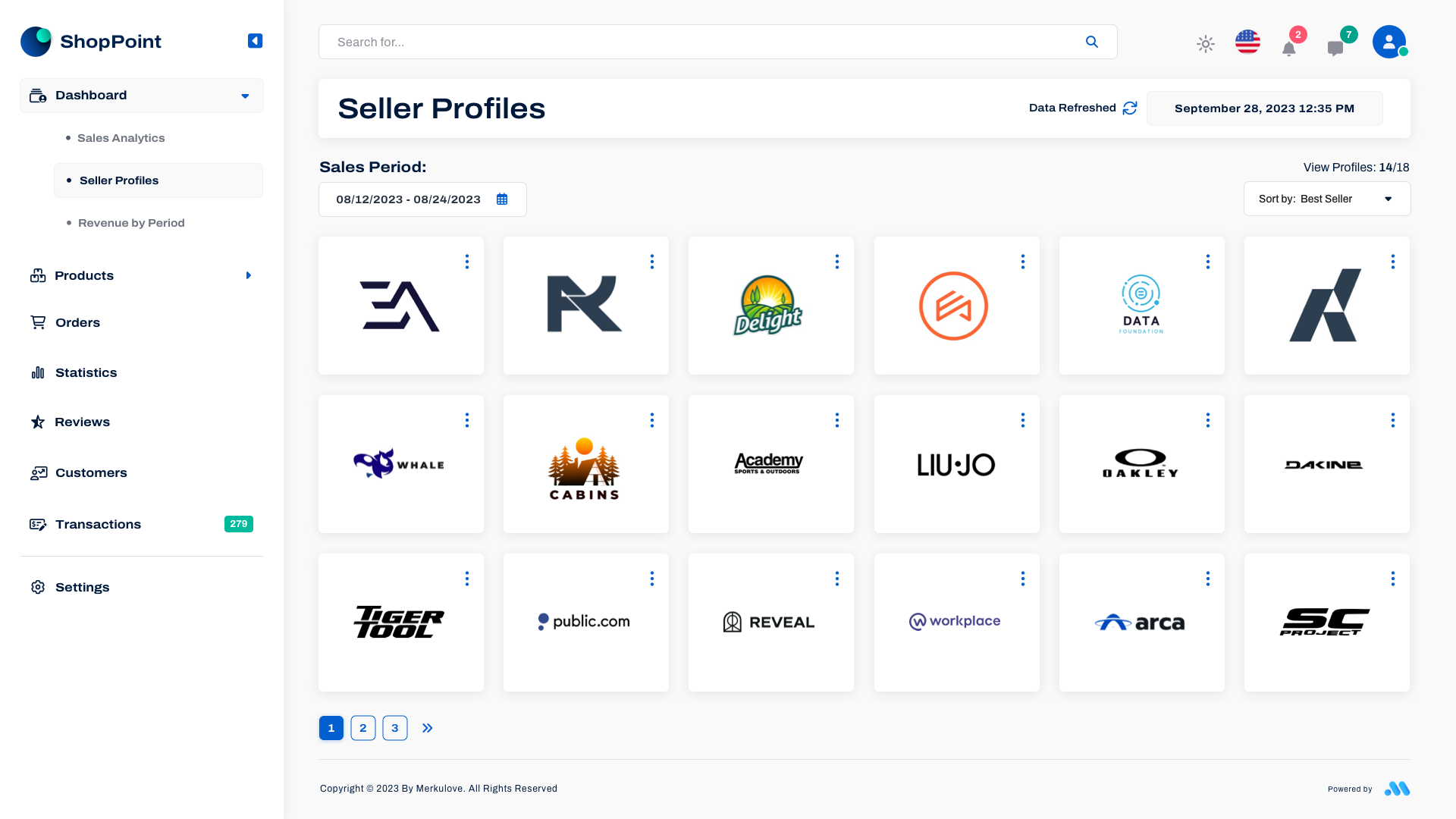 ShopPoint - eCommerce Admin Dashboard Template for Photoshop by merkulove