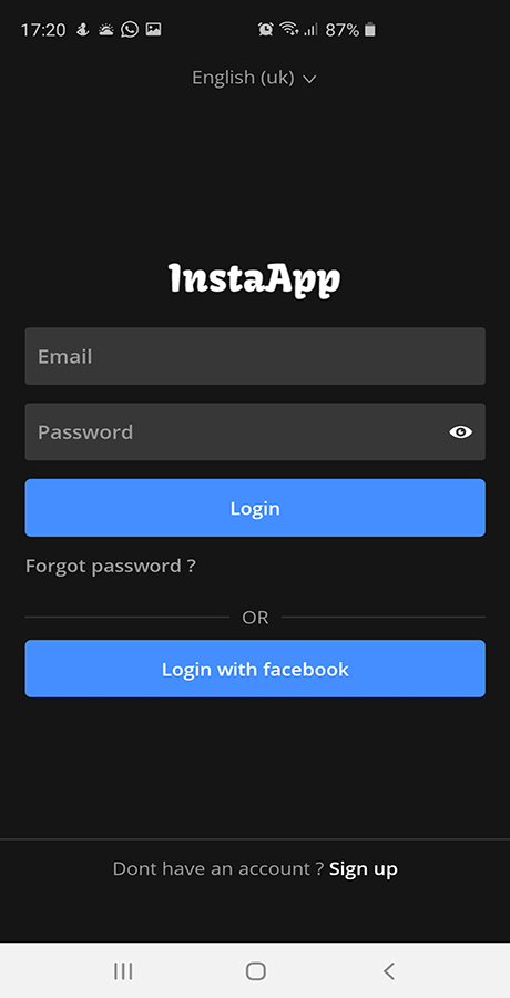 instaApp - instagram clone with stories (react native) by simonstyleur