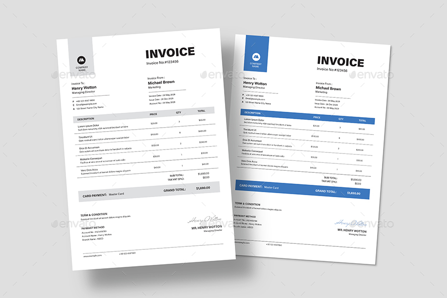 Invoice Template, Print Templates | GraphicRiver