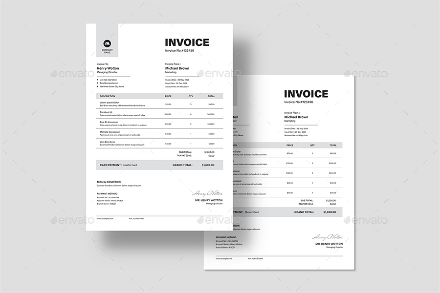 Invoice Template, Print Templates | GraphicRiver