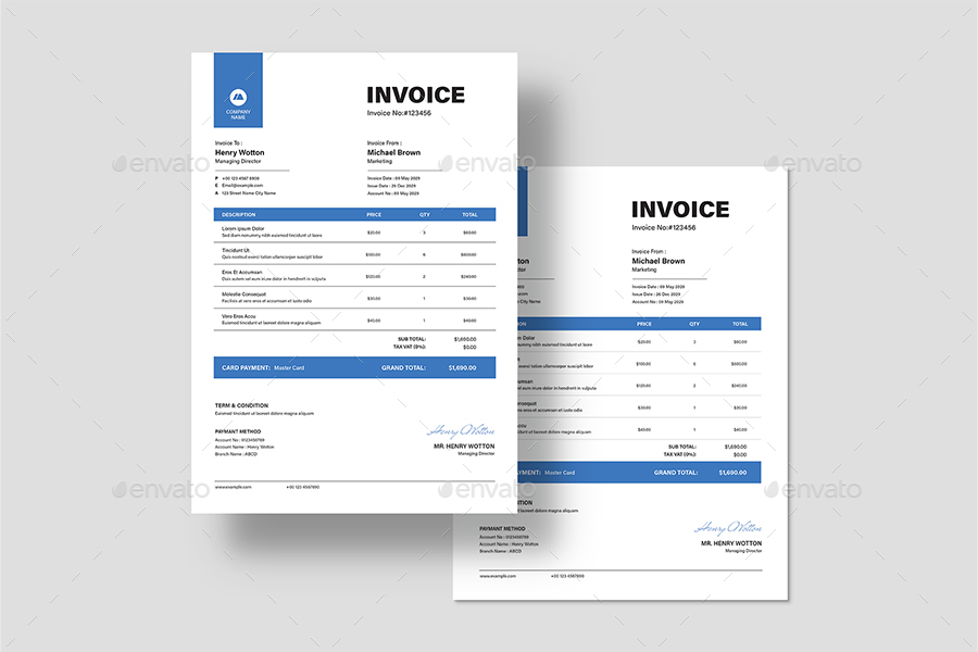 Invoice Template, Print Templates | GraphicRiver