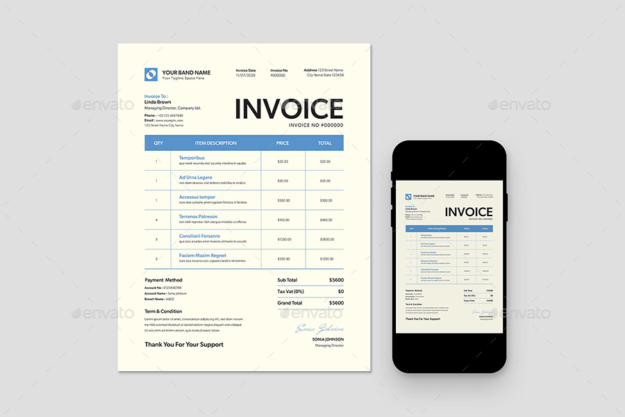 Invoice Template, Print Templates | GraphicRiver