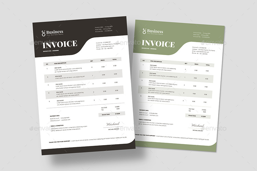 Invoice Template, Print Templates | GraphicRiver