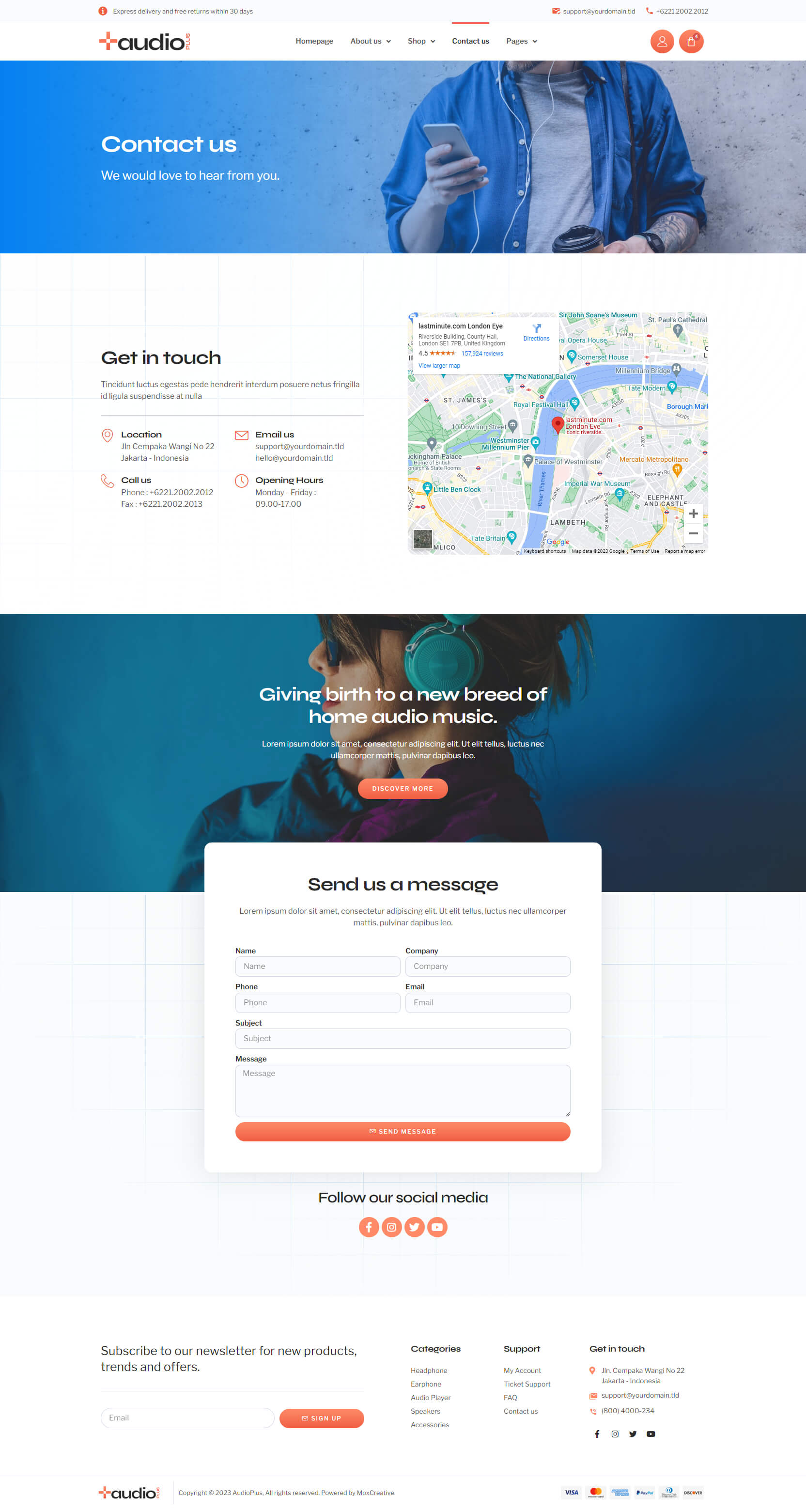 AudioPlus - Audio Store WooCommerce Elementor Template Kit by moxcreative