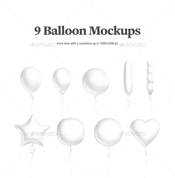 Balloon Shapes Mockups Set, Graphics | GraphicRiver