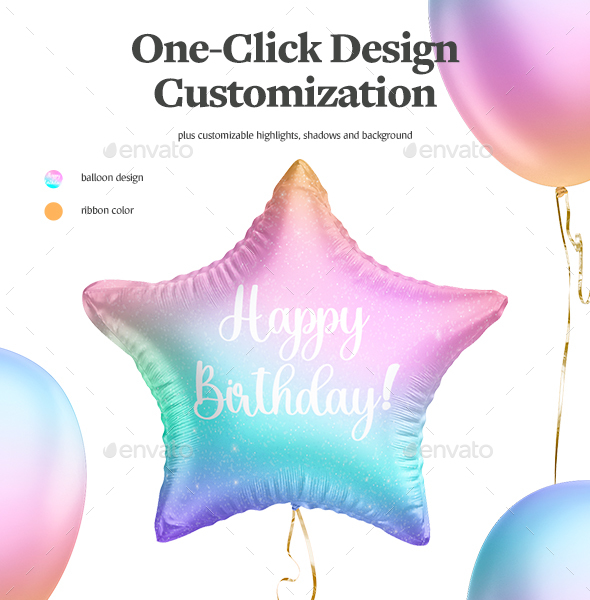 Balloon Shapes Mockups Set, Graphics | GraphicRiver