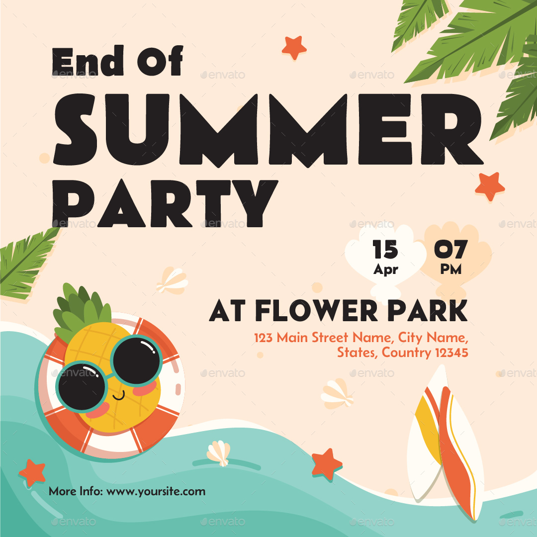 End of Summer Party Flyer, Print Templates | GraphicRiver