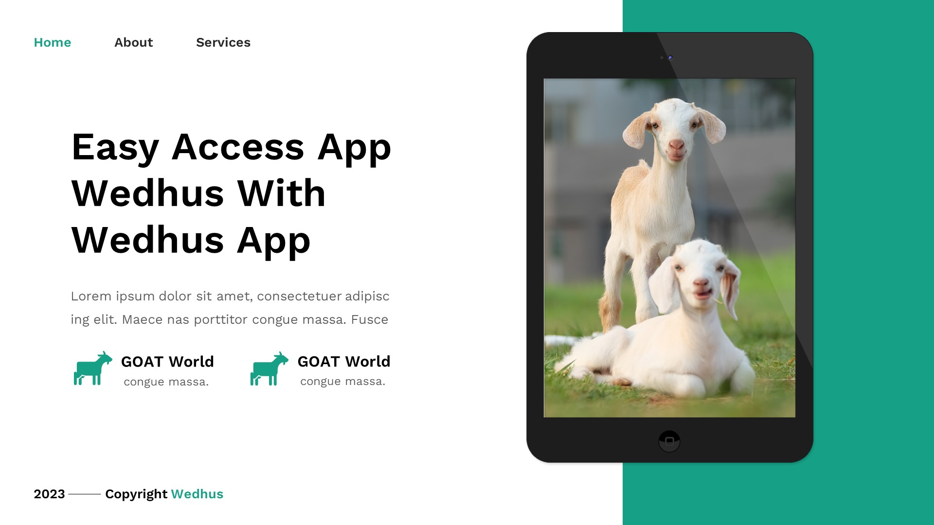 Wedhus - Goat Qurban Animal Google Slides Template, Presentation Templates