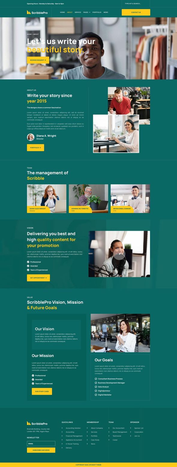 Scribble - Content Writing Service Elementor Template Kit by Design_8