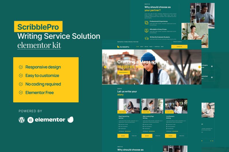 Scribble - Content Writing Service Elementor Template Kit by Design_8