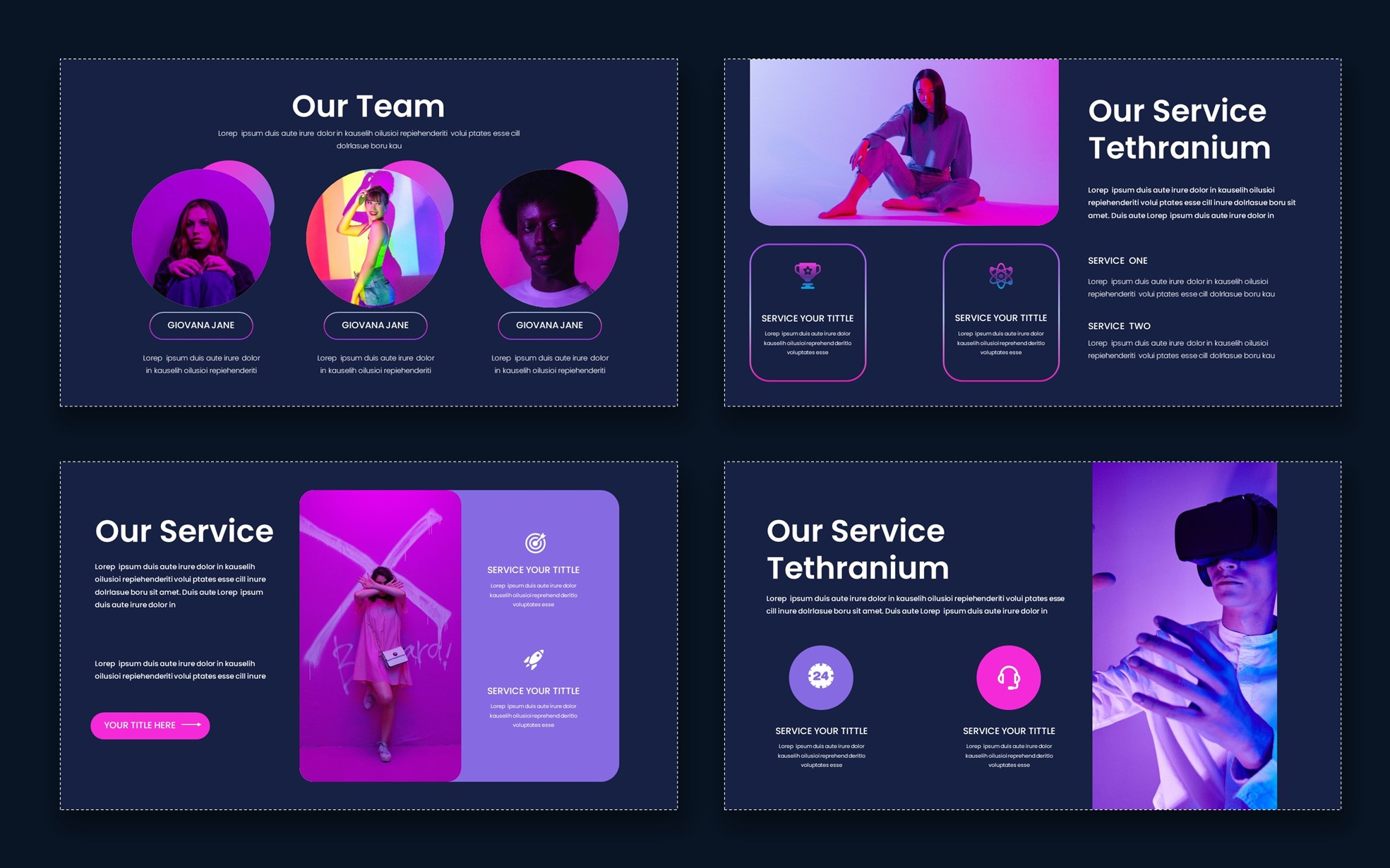 Tethranium - Metaverse Business PowerPoint Template, Presentation Templates