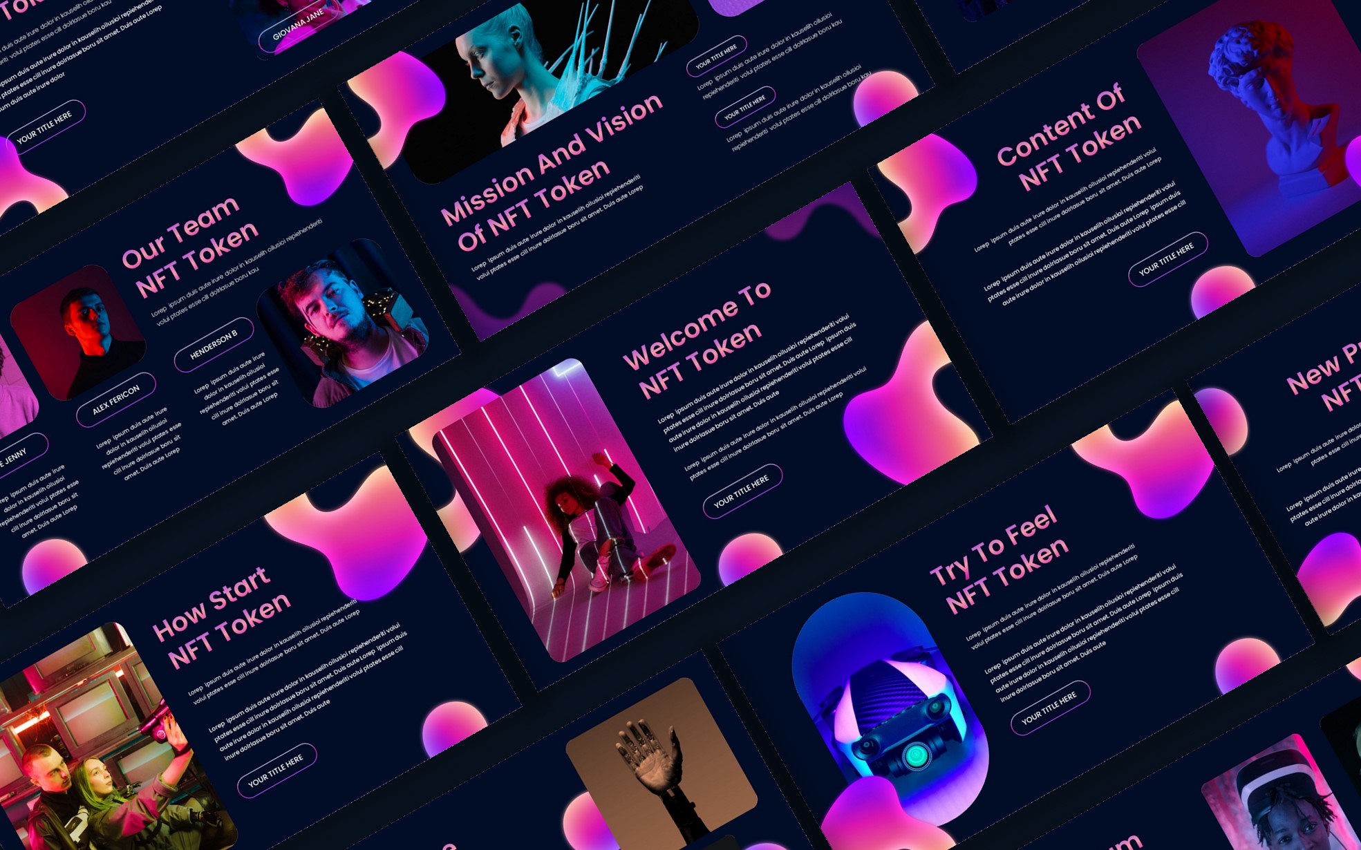 NFT Token - Google Slide Presentation Template, Presentation Templates