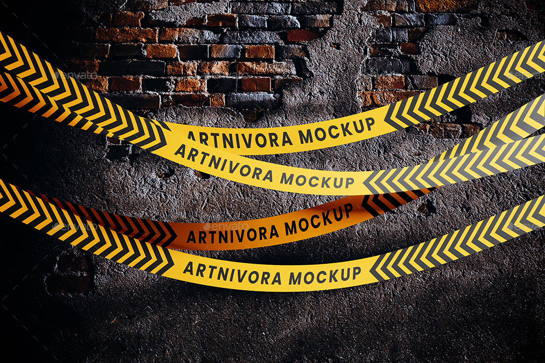 Police Line Mockup, Graphics | GraphicRiver