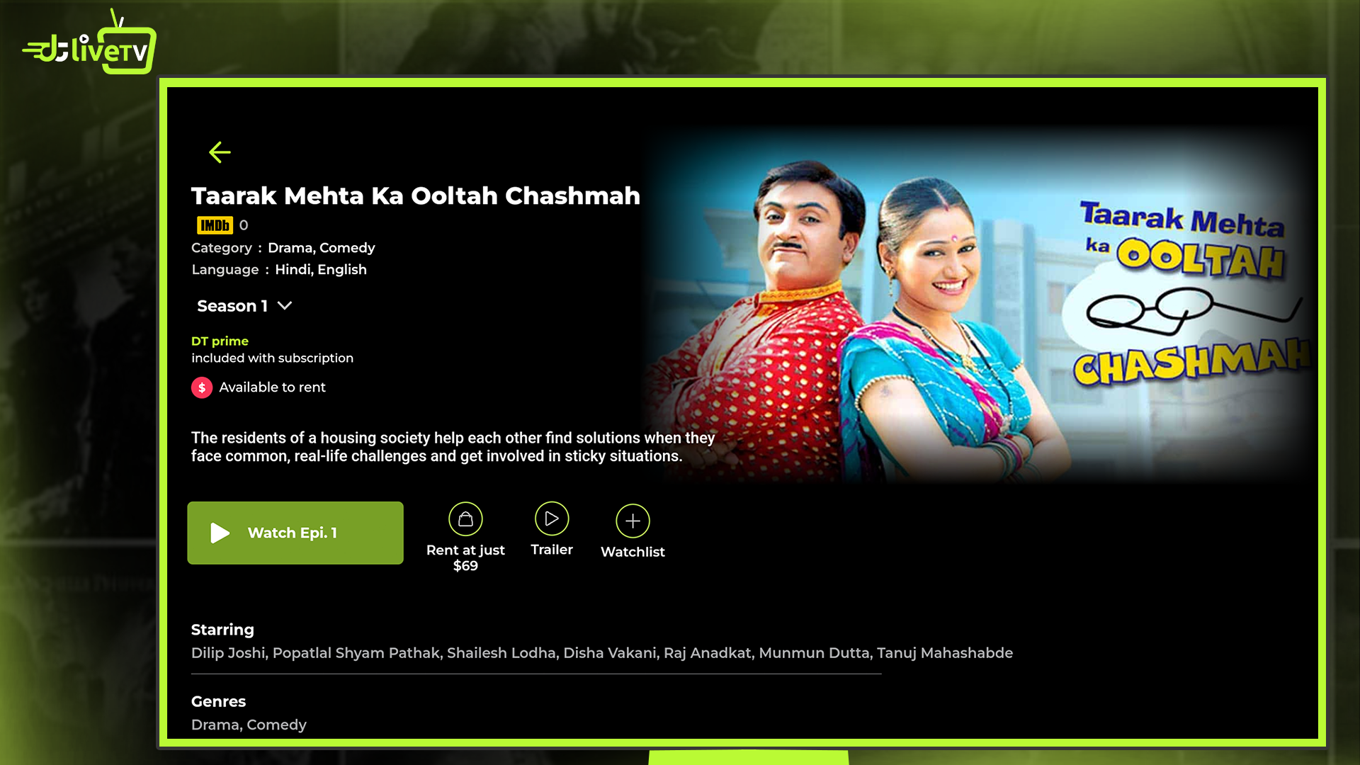 DTLiveTV - Flutter Android TV App - Movies – TV Series – Live TV ...