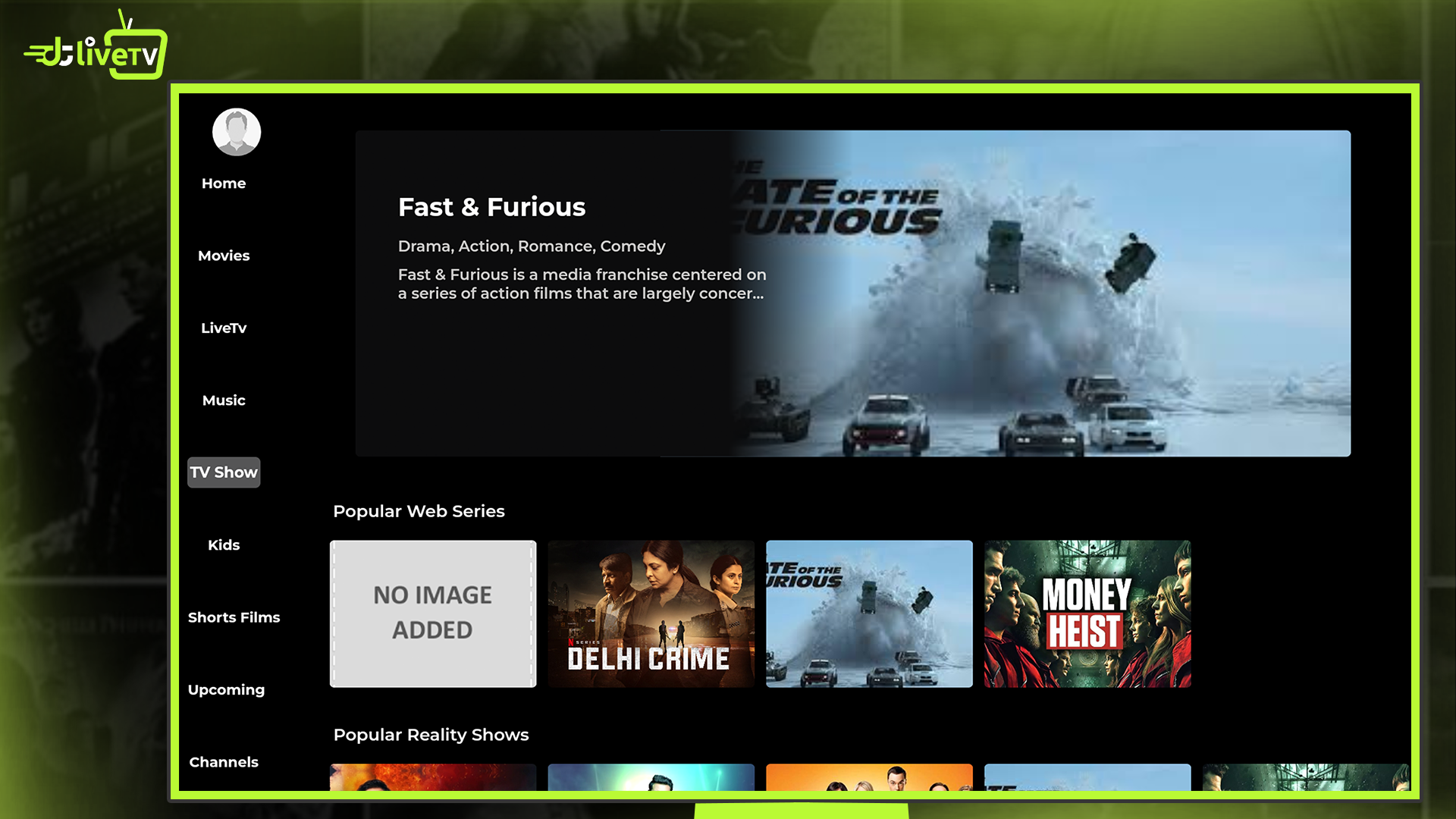 DTLiveTV - Flutter Android TV App - Movies – TV Series – Live TV ...