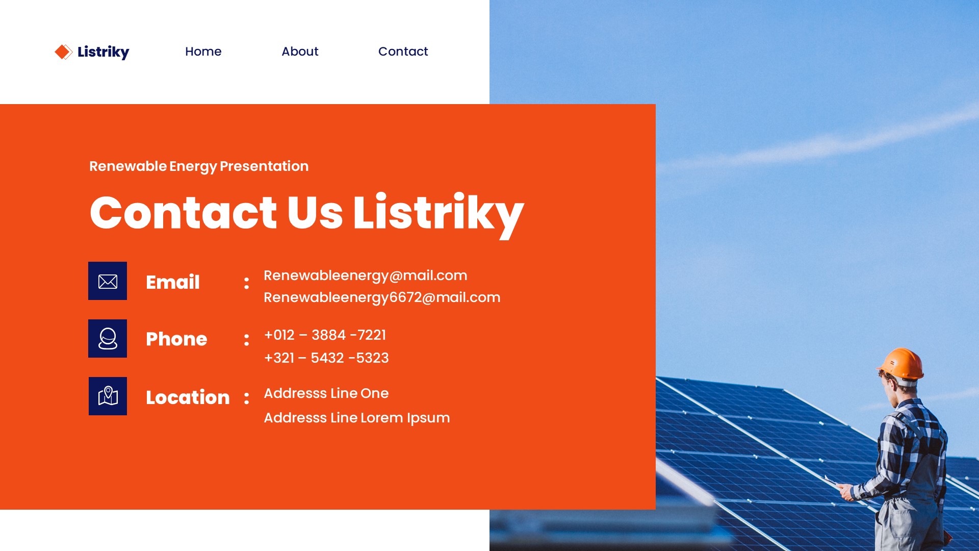 Listriky - Renewable Energy Google Slides Template by Enative ...