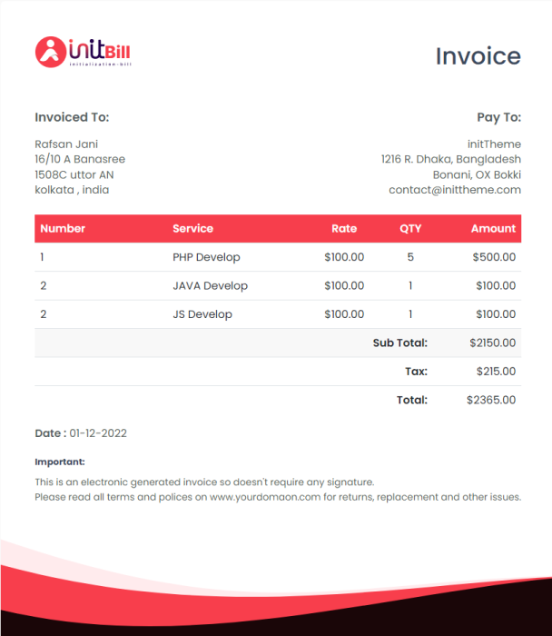 initBill - invoice & Receipt HTML Template by initTheme | CodeCanyon