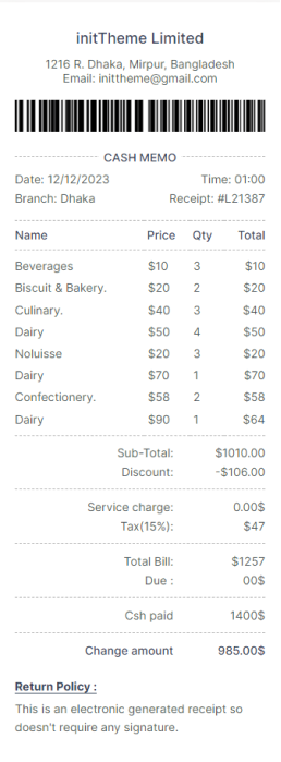 initBill - invoice & Receipt HTML Template by initTheme | CodeCanyon