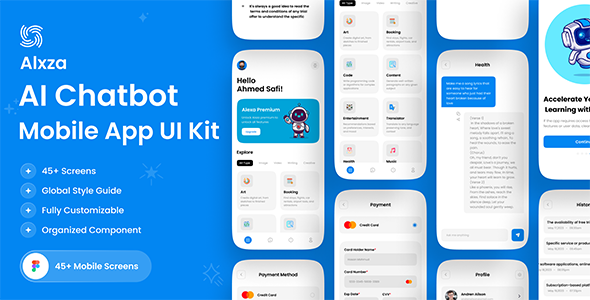 Alxza - AI Chatbot Mobile App Kit by pixleslab | ThemeForest