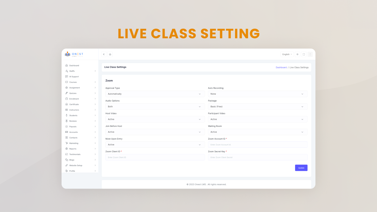 Onest LMS - LiveClass Addon - Online Learning with Interactive Live Classes by onesttech