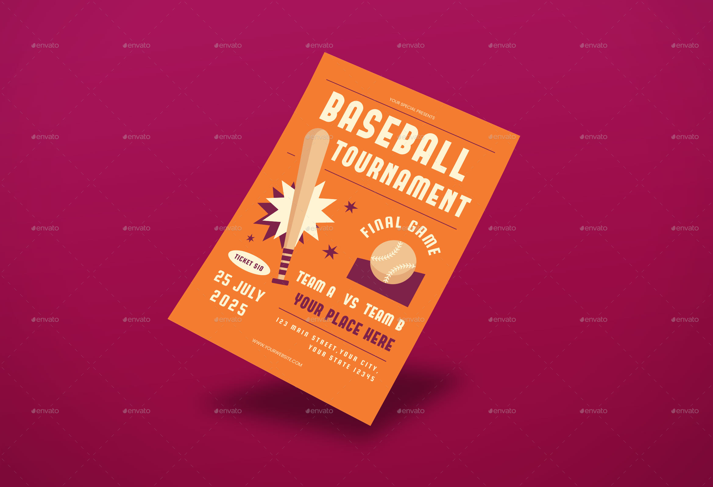 Baseball Tournament Flyer, Print Templates | GraphicRiver