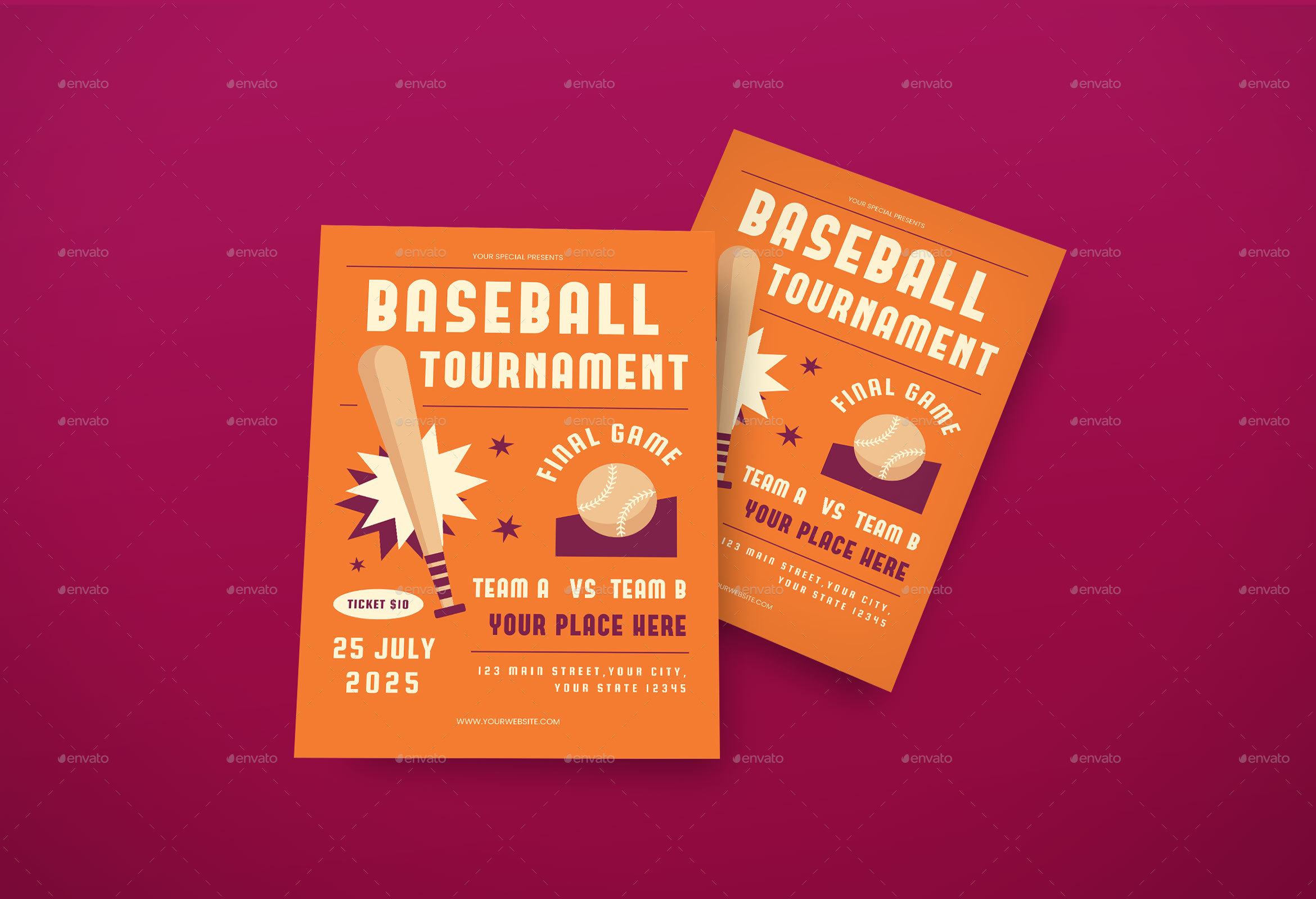 Baseball Tournament Flyer, Print Templates | GraphicRiver