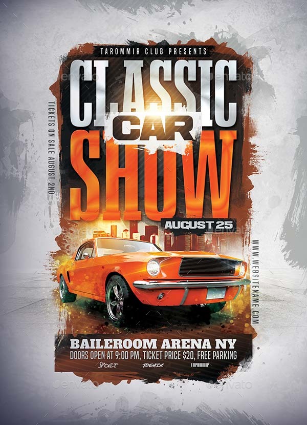 Classic Car Show Flyer, Print Templates | GraphicRiver