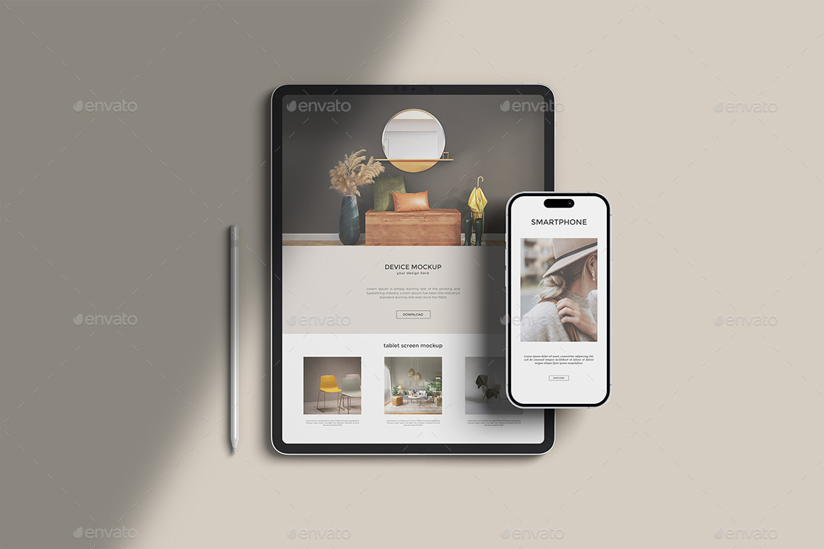 Tablet & Phone Mockup - Scene Creator, Graphics | GraphicRiver