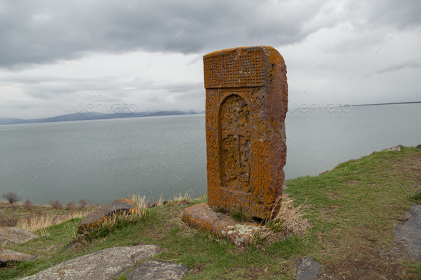 Hayravank Monastery on coast of Sevan Lake in Armenia Stock Photo by ...