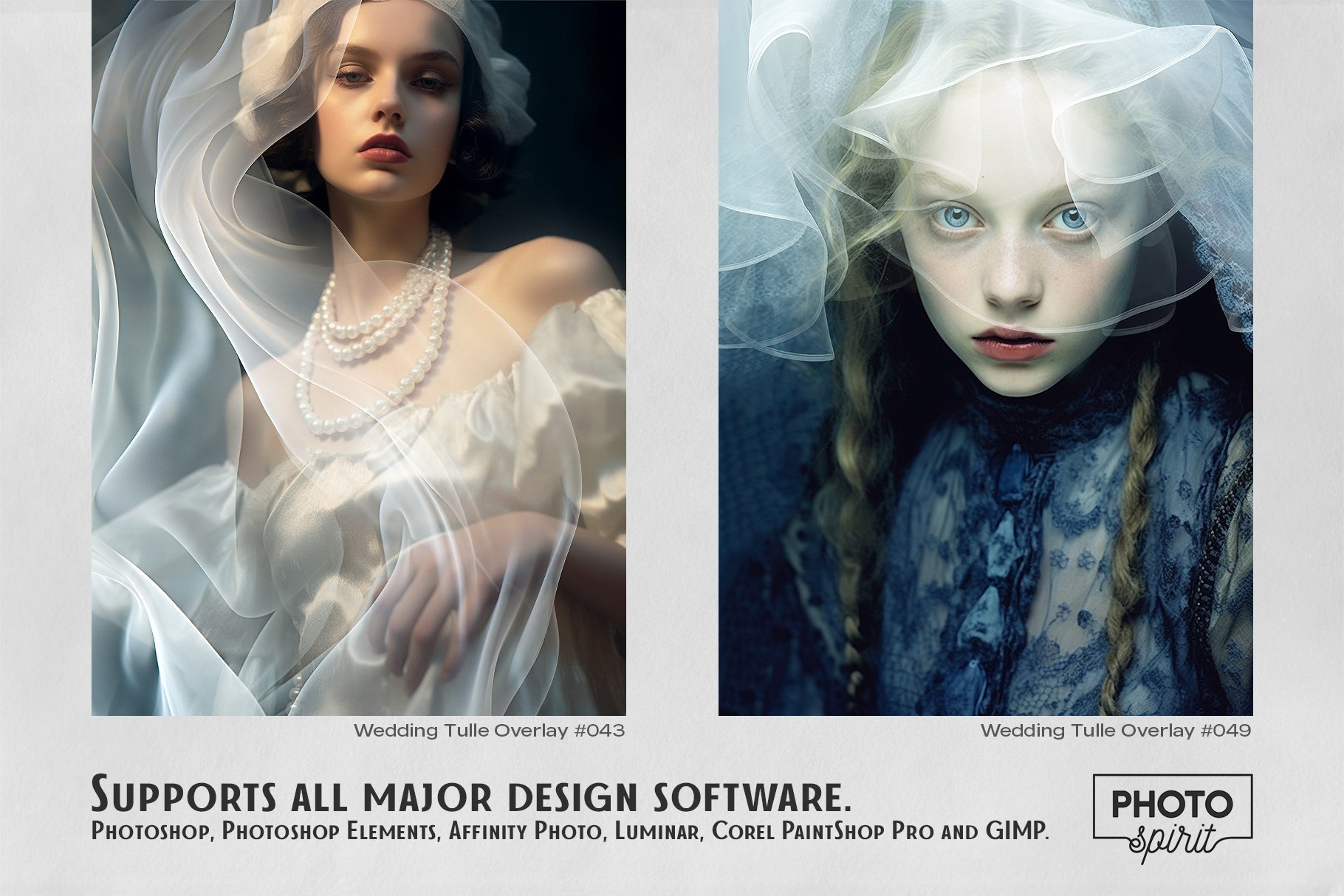 50 Wedding Tulle Effect Photo Overlays, Add-ons | GraphicRiver