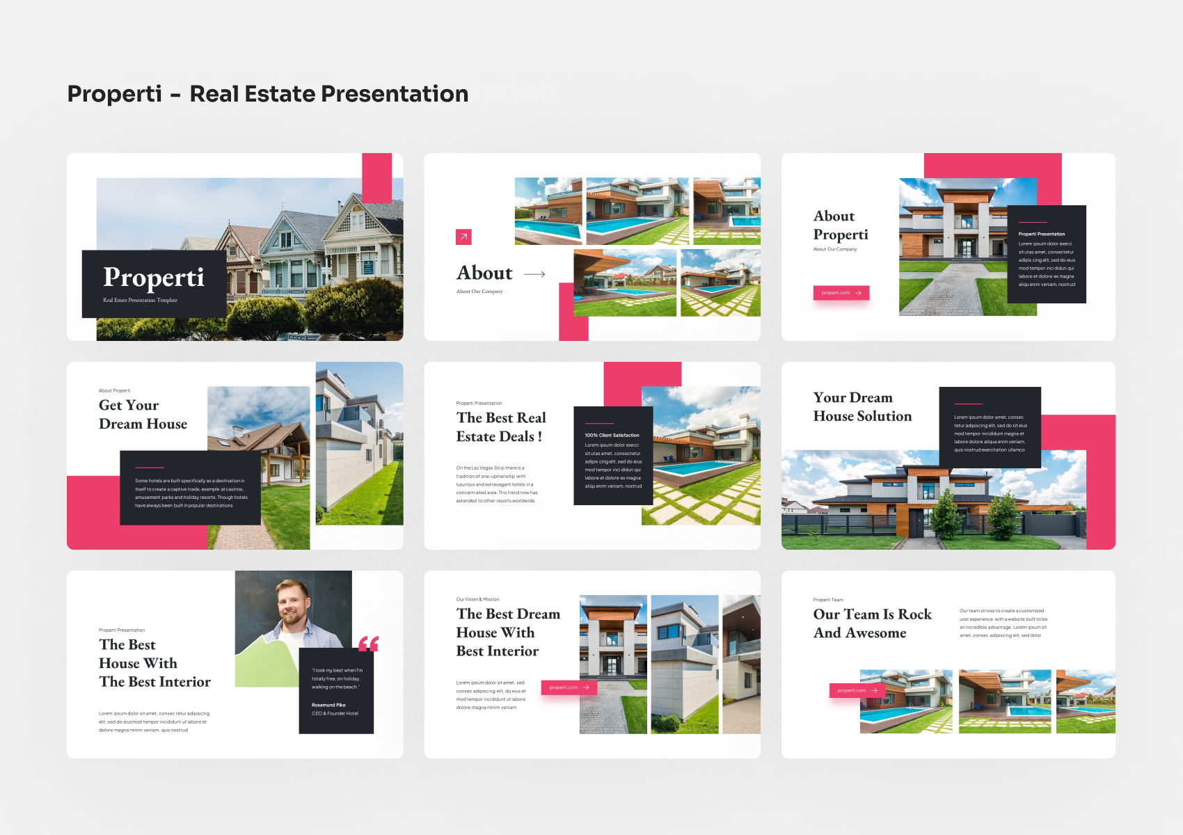 Properti - Real Estate Google Slides Presentation, Presentation Templates